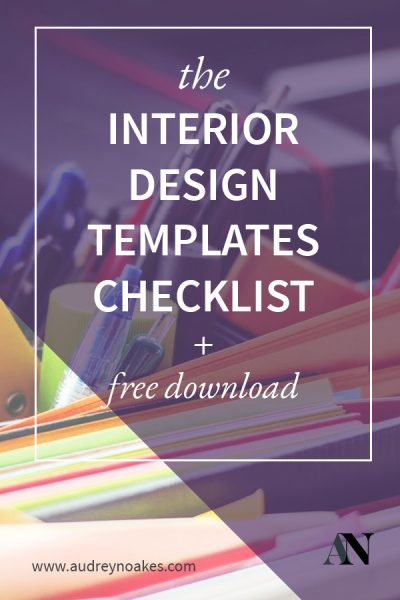 The Interior Design Templates Checklist - Audrey Noakes