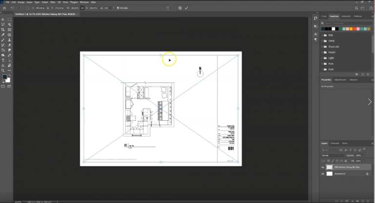 How to render a floor plan in Photoshop: Adding color and texture ...